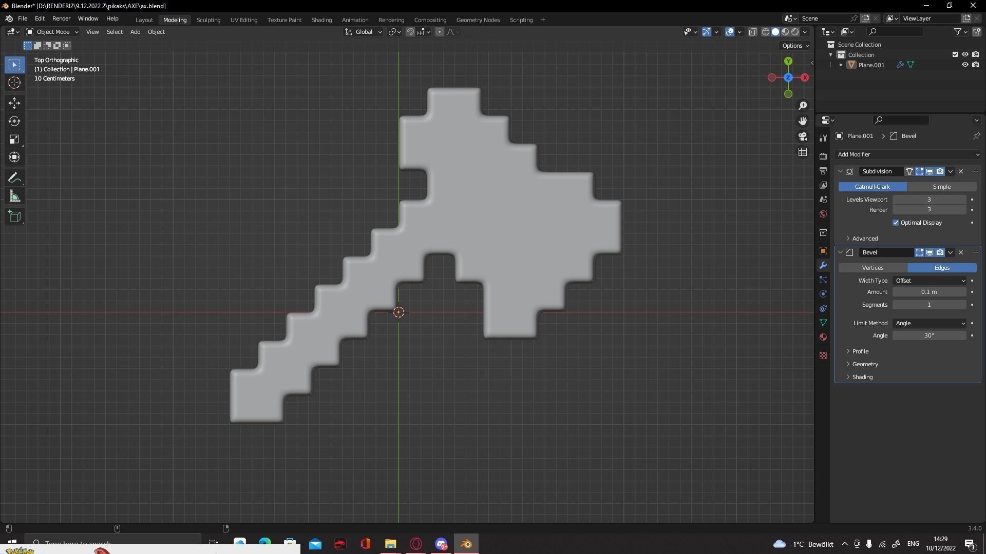 Minecraft Printable Axe 3D model 3D printable | CGTrader