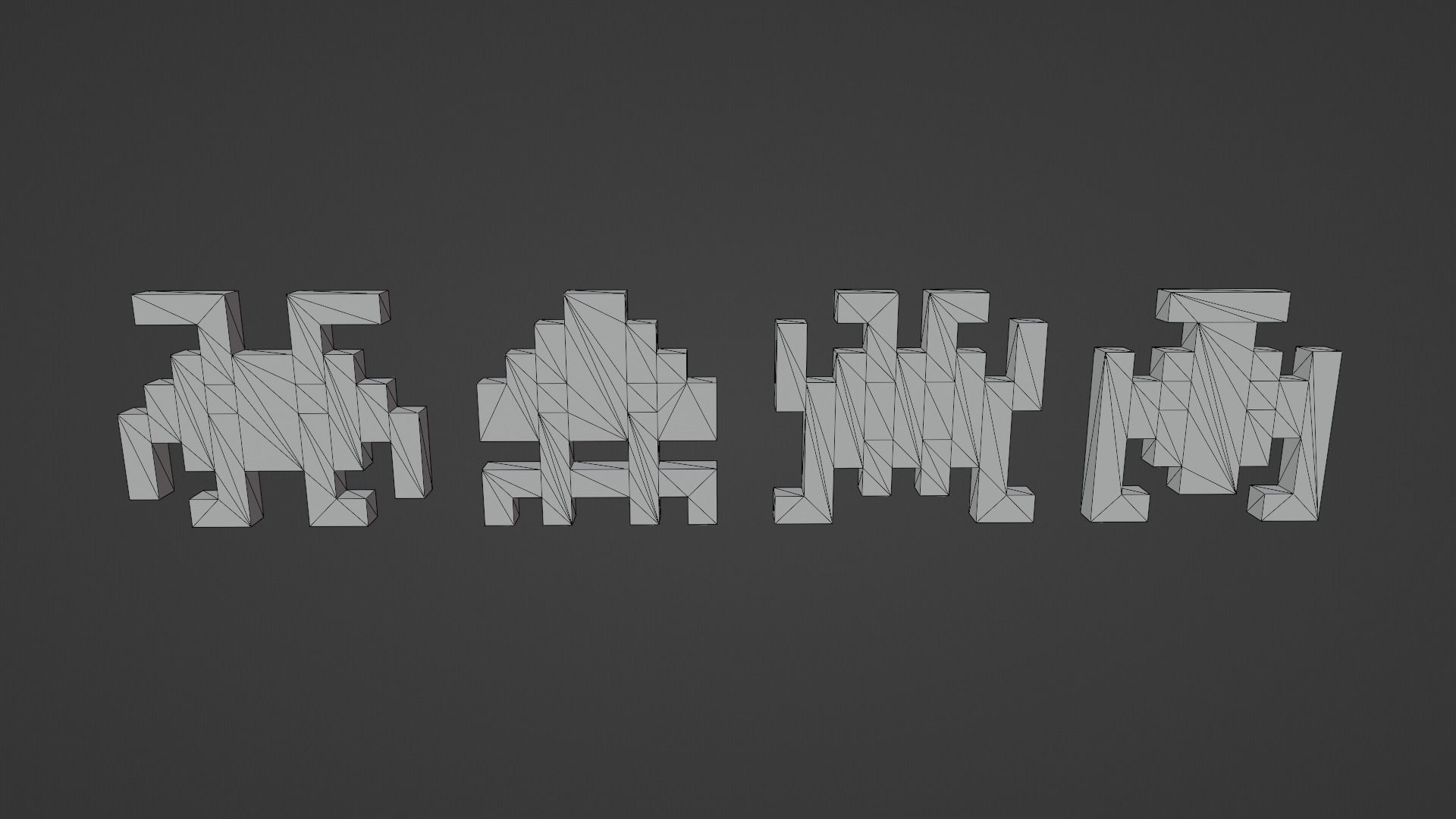 3D model Pixel Space Invaders VR / AR / low-poly | CGTrader