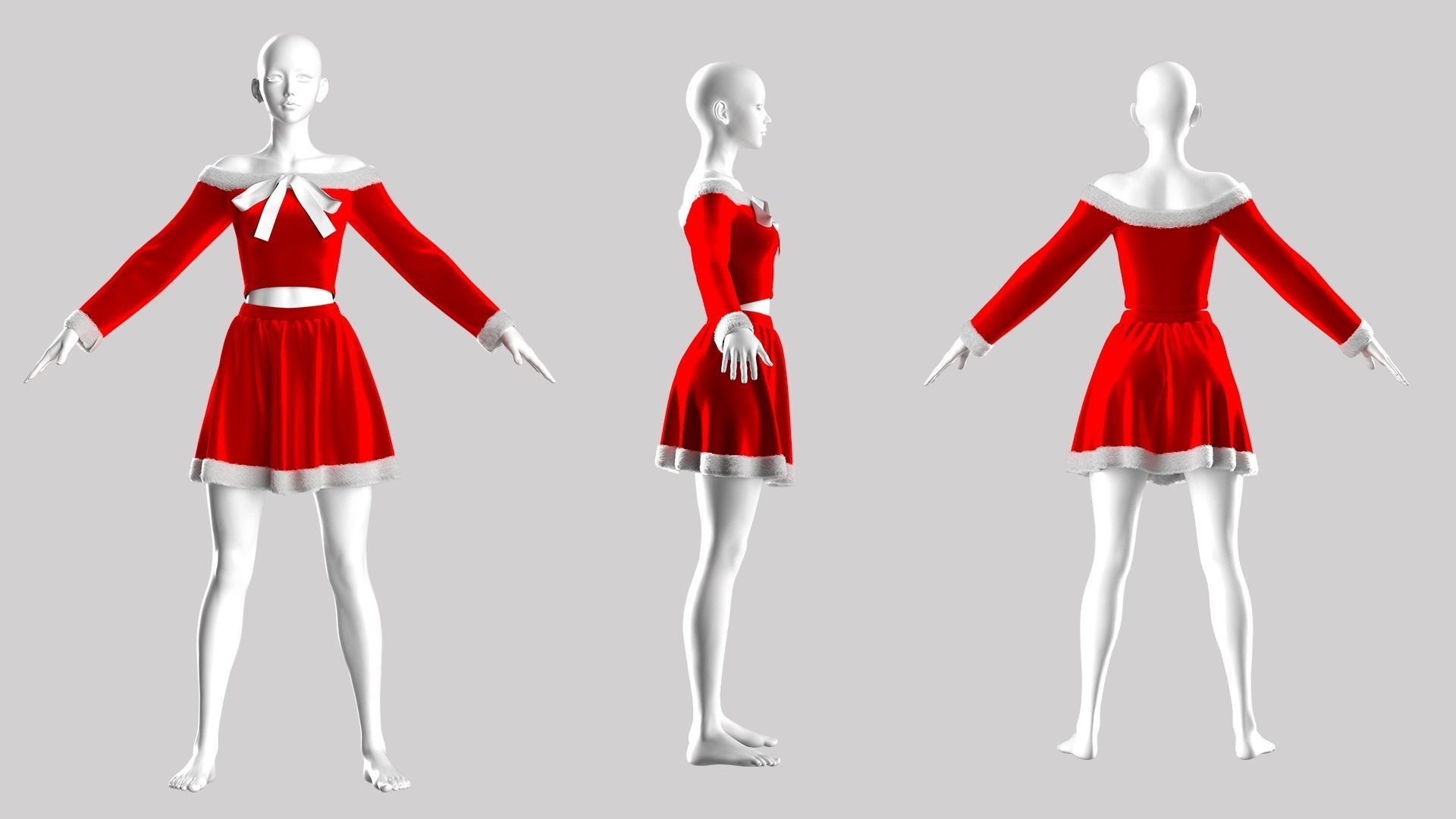 X-mas outfits Bundle Marvelous Designer project and Obj 3D model | CGTrader