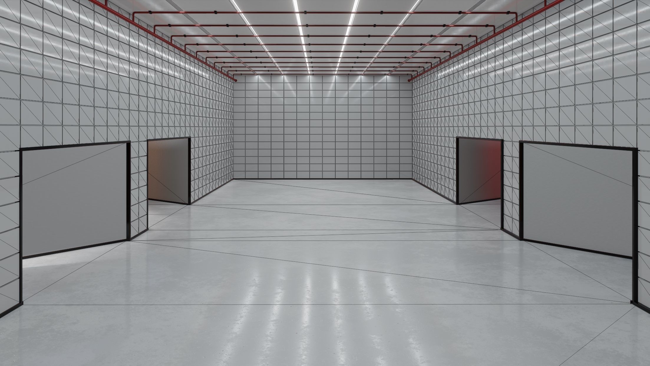 3D model VR - AR Big Empty Hall - Room - Hangar VR / AR / low-poly ...