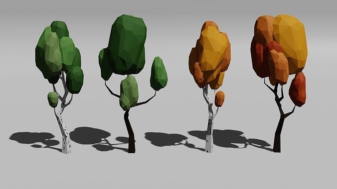 3D model Trees tree with leaves VR / AR / low-poly | CGTrader