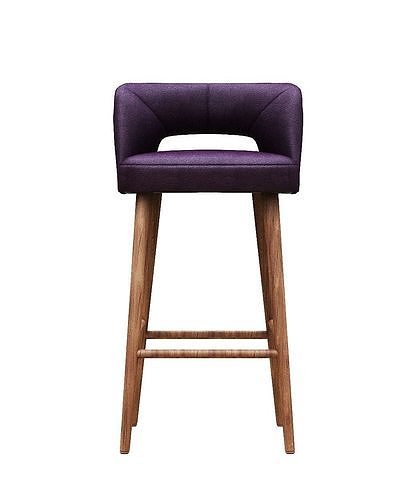 3D model Bar chair leather and wood VR / AR / low-poly | CGTrader