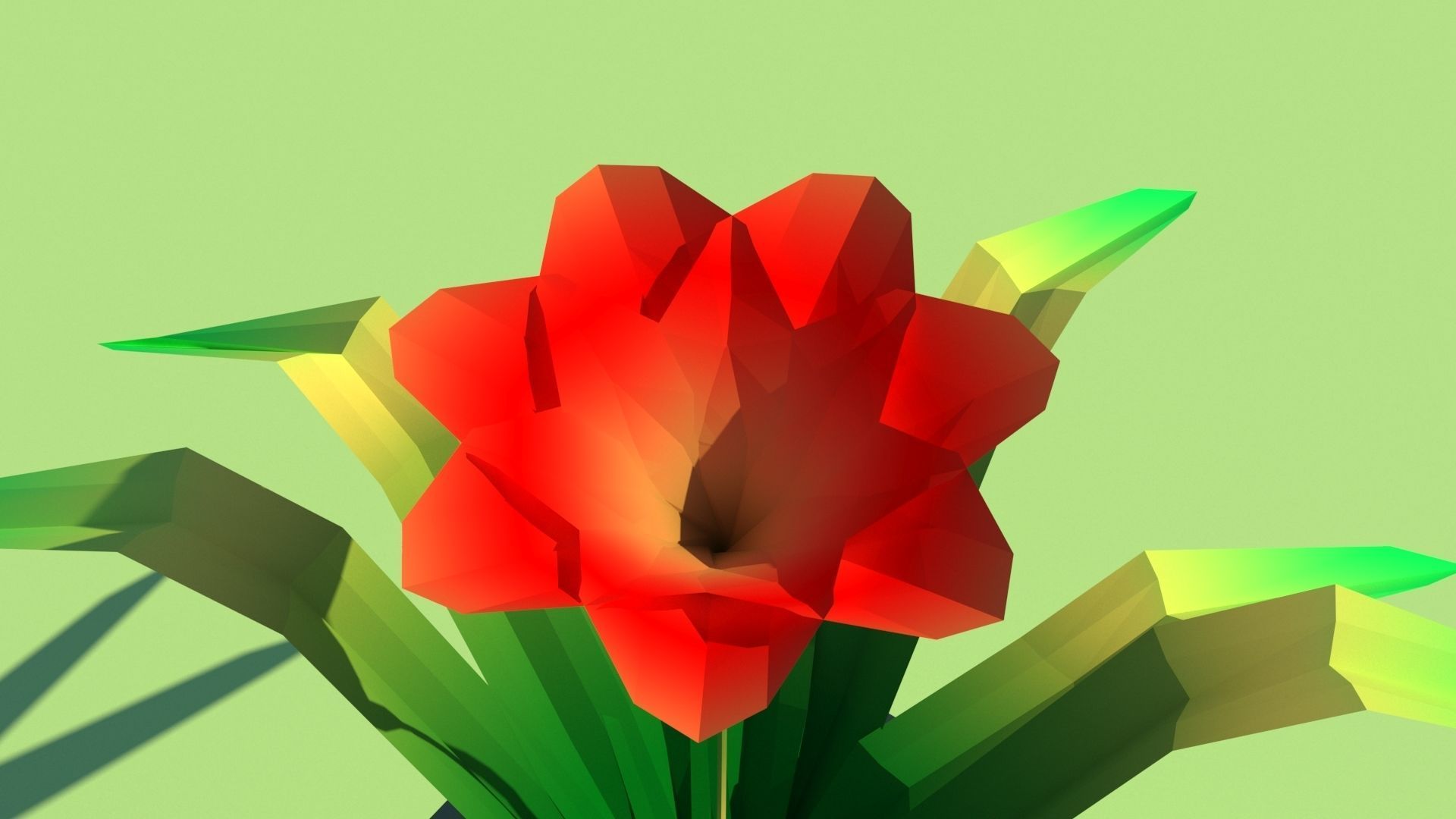 3D model Red Flower VR / AR / low-poly | CGTrader