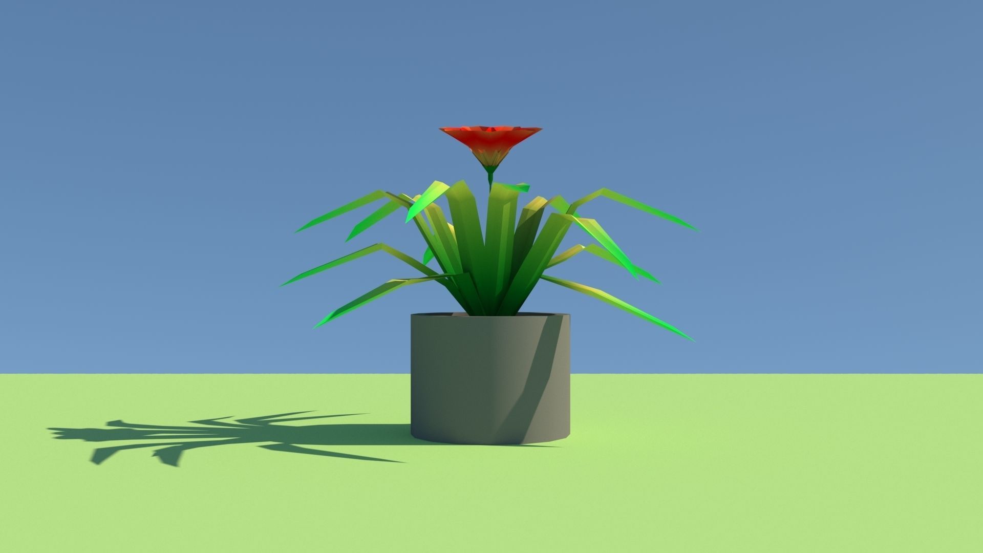 3D model Red Flower VR / AR / low-poly | CGTrader