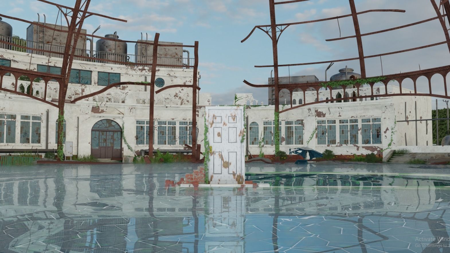 Suzume Scene - Realistic Abandoned Building Project 3D model animated ...
