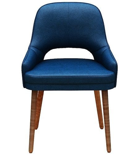 3D model Dining Chair leather and wood VR / AR / low-poly | CGTrader