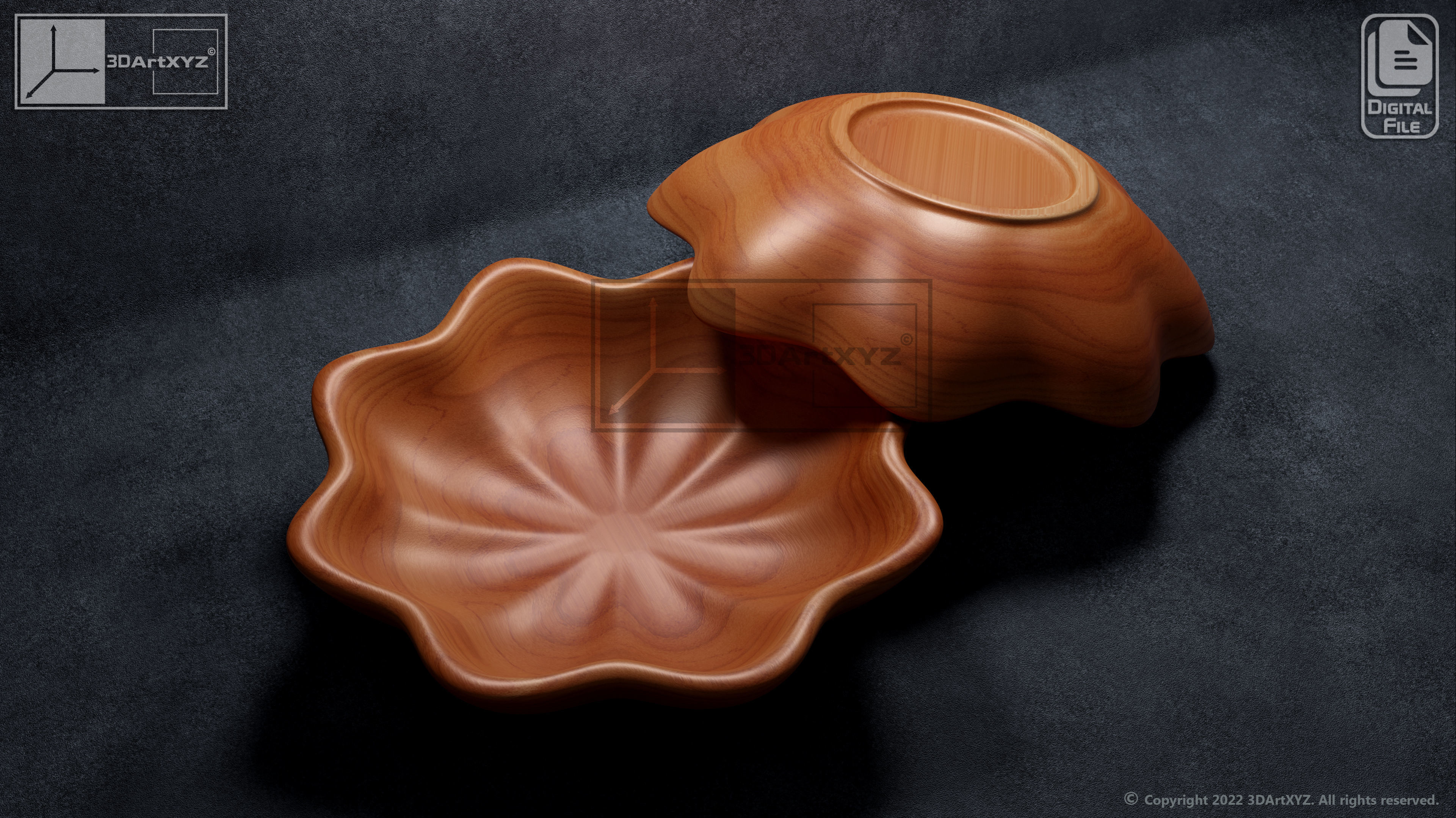 Octagonal Star Bowl - CNC Files for Wood 3D model | CGTrader