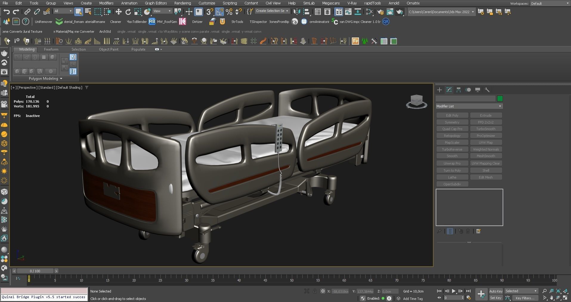 Hospital Bed - Medical Bed Medical Equipment 3D model | CGTrader