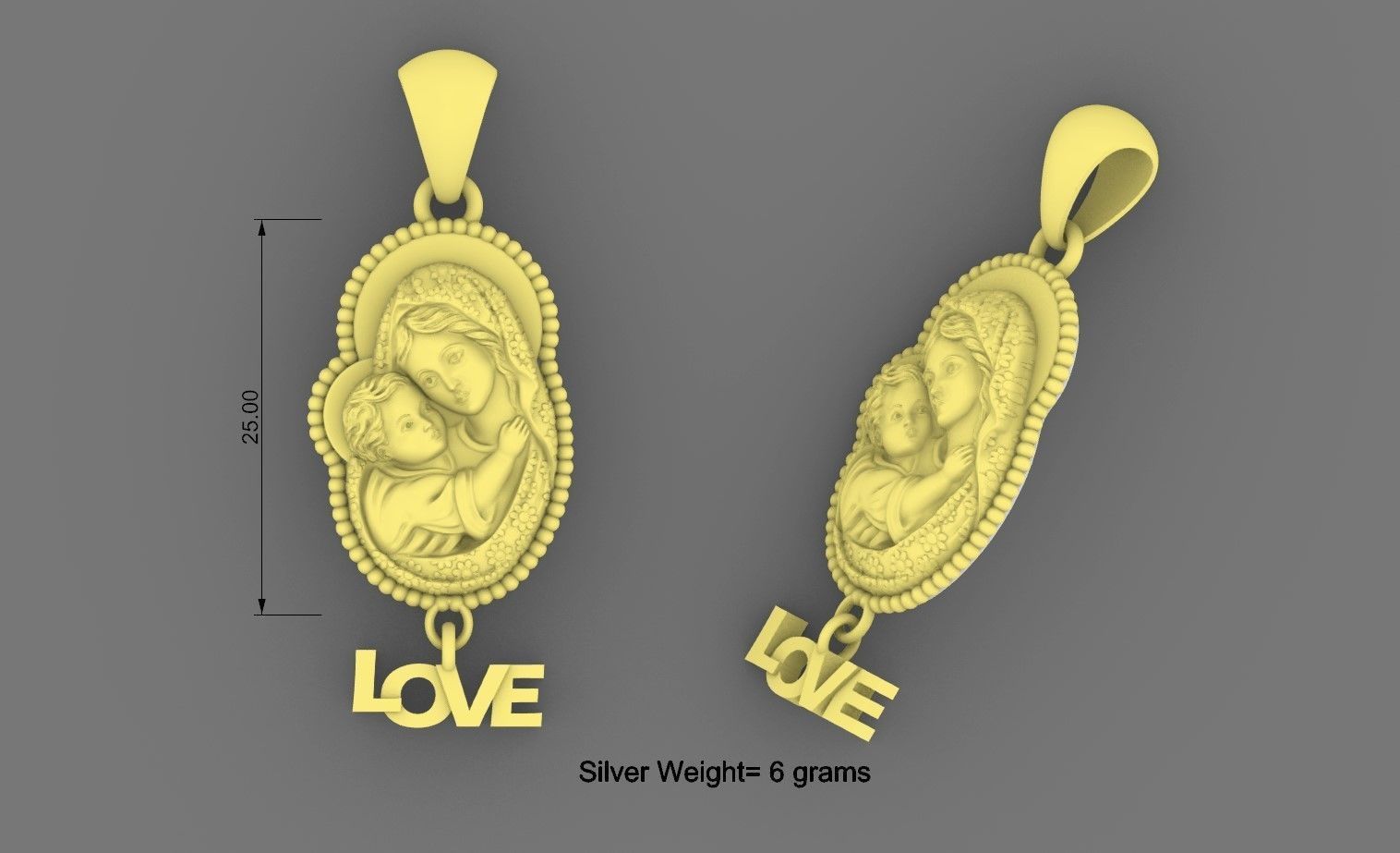 Mother Mary Love Necklace Design 3D model 3D printable | CGTrader