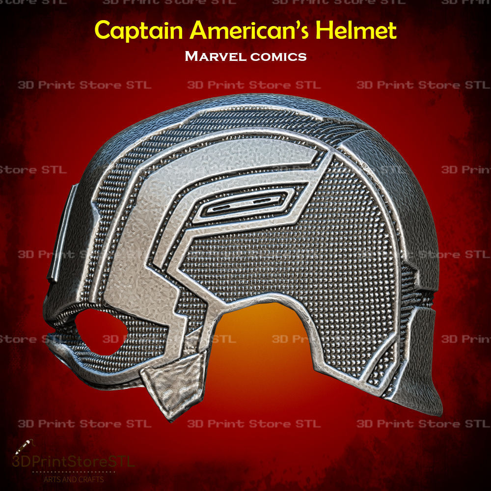 Captain American Helmet Cosplay Marvel comics - STL File 3D model 3D ...