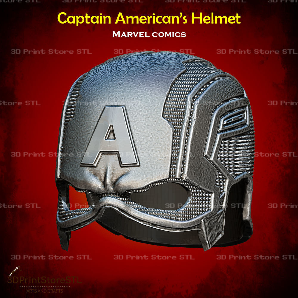 Captain American Helmet Cosplay Marvel comics - STL File 3D model 3D printable | CGTrader