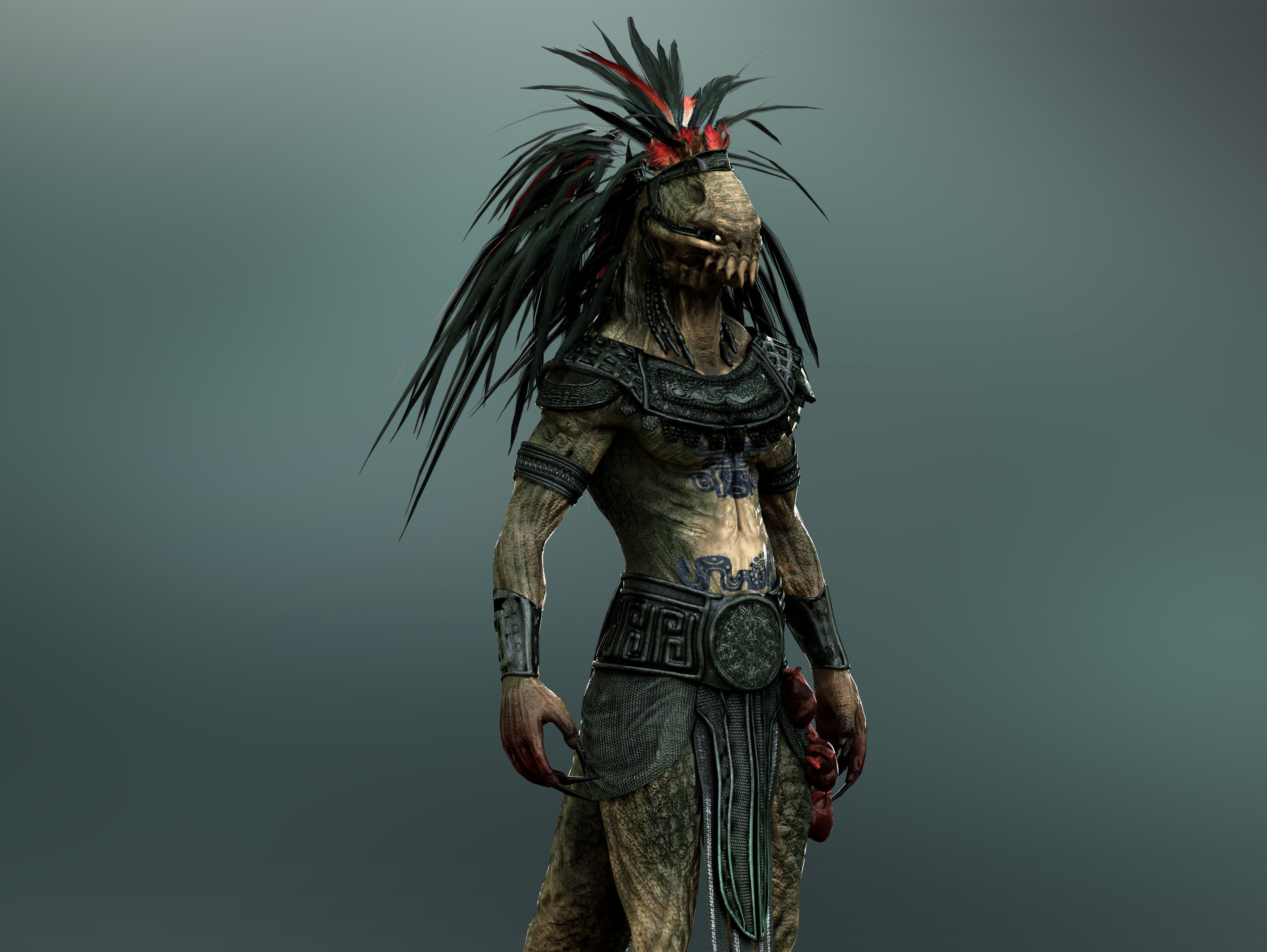 3D model Aztec God Quetzalcoatl VR / AR / low-poly rigged | CGTrader