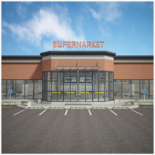 Supermarket Building Full 3D model | CGTrader