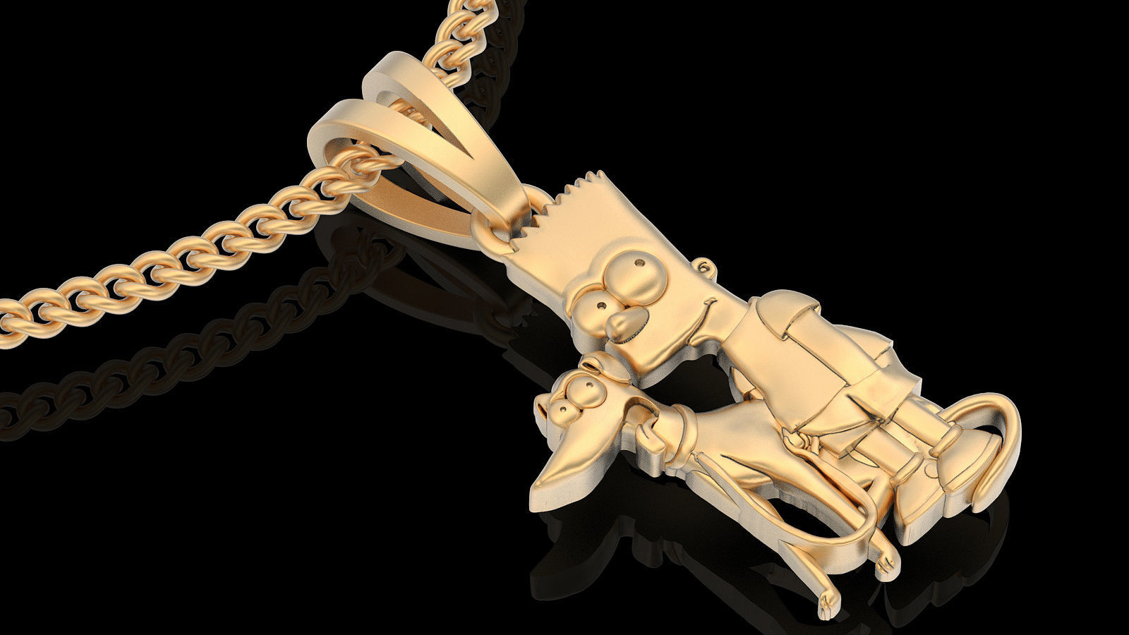Bart Simpson pendant silver gold printable jewelry 3D model 3D model 3D ...