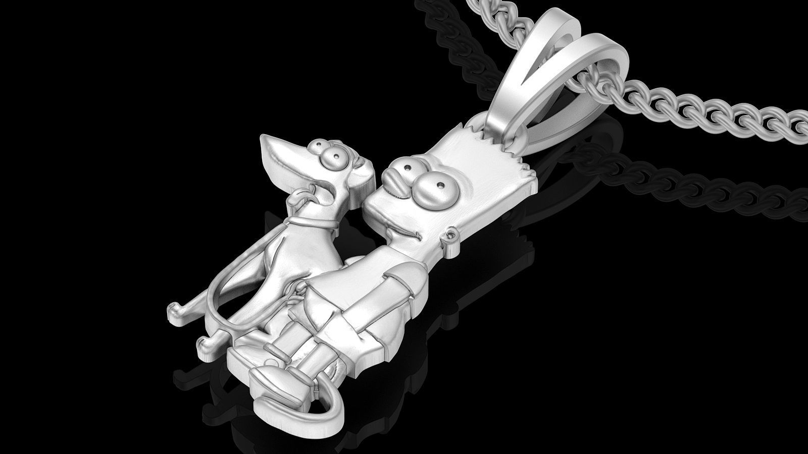 Bart Simpson pendant silver gold printable jewelry 3D model 3D model 3D ...