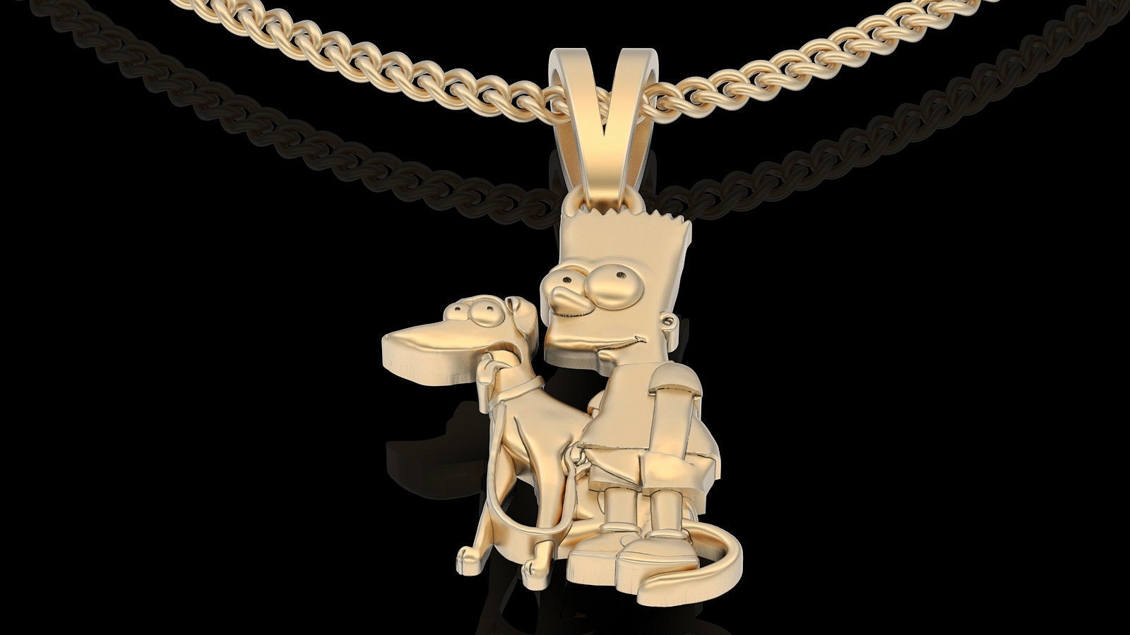 Bart Simpson pendant silver gold printable jewelry 3D model 3D model 3D ...