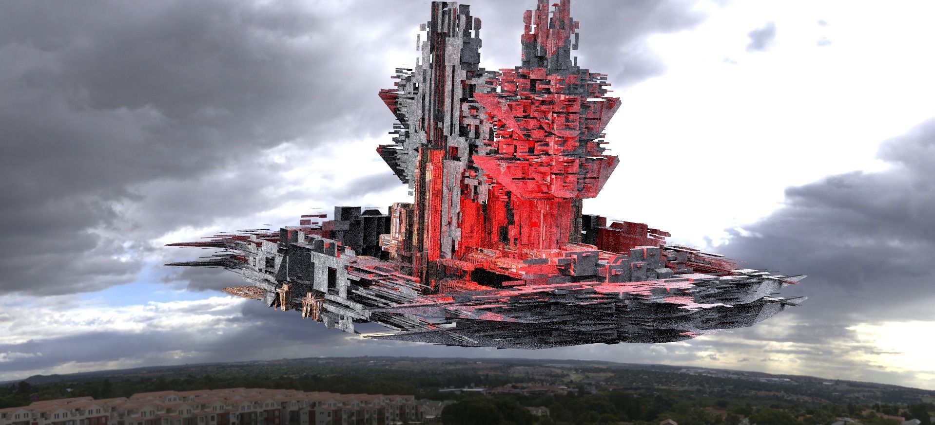 Dark Cyberpunk City Base 5 3D model | CGTrader