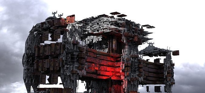 Dark Cyberpunk Solar city Cross 2 3D model | CGTrader