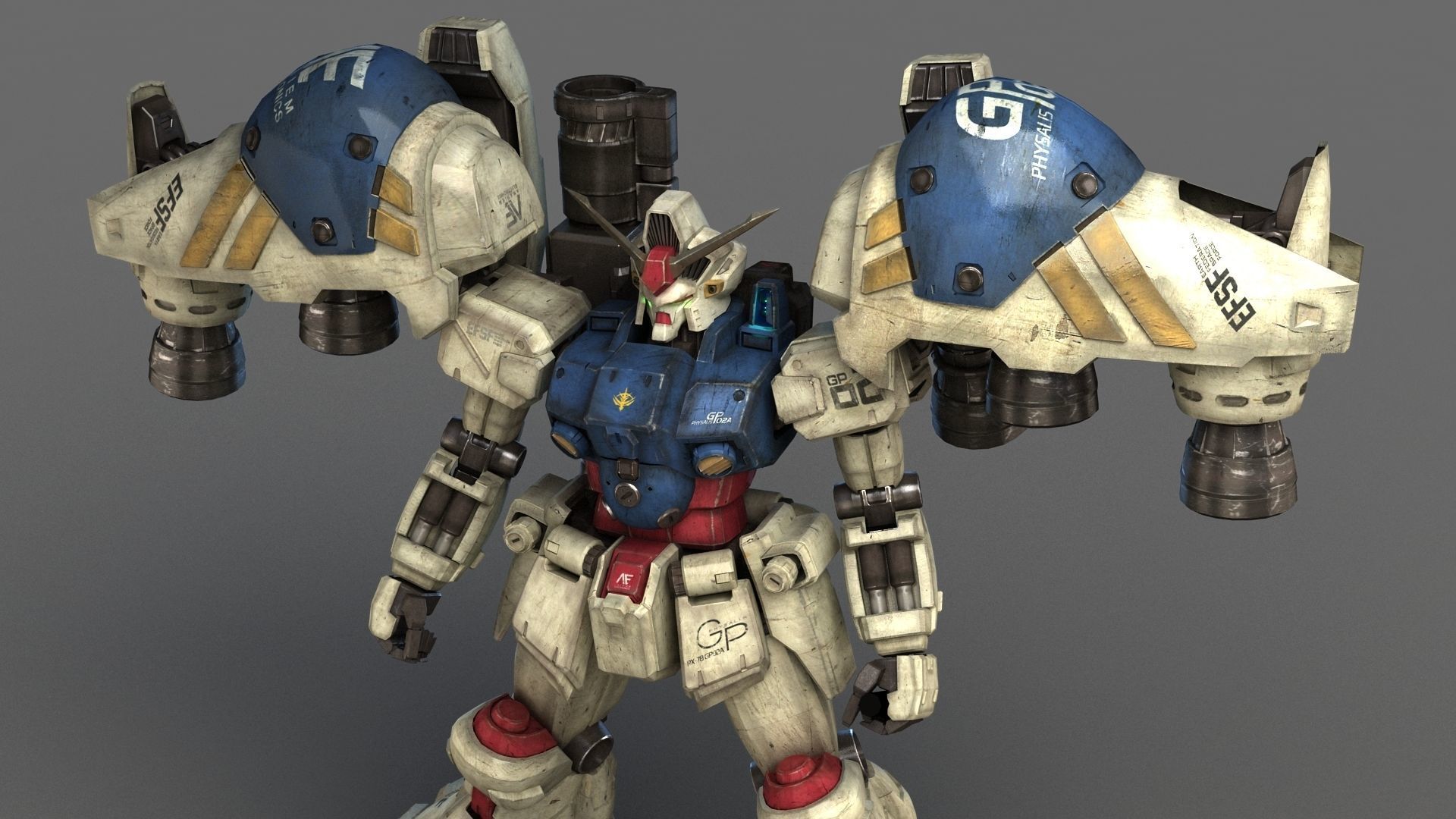 GUNDAM RX-78 GP02A PHYSALIS 3D model rigged | CGTrader