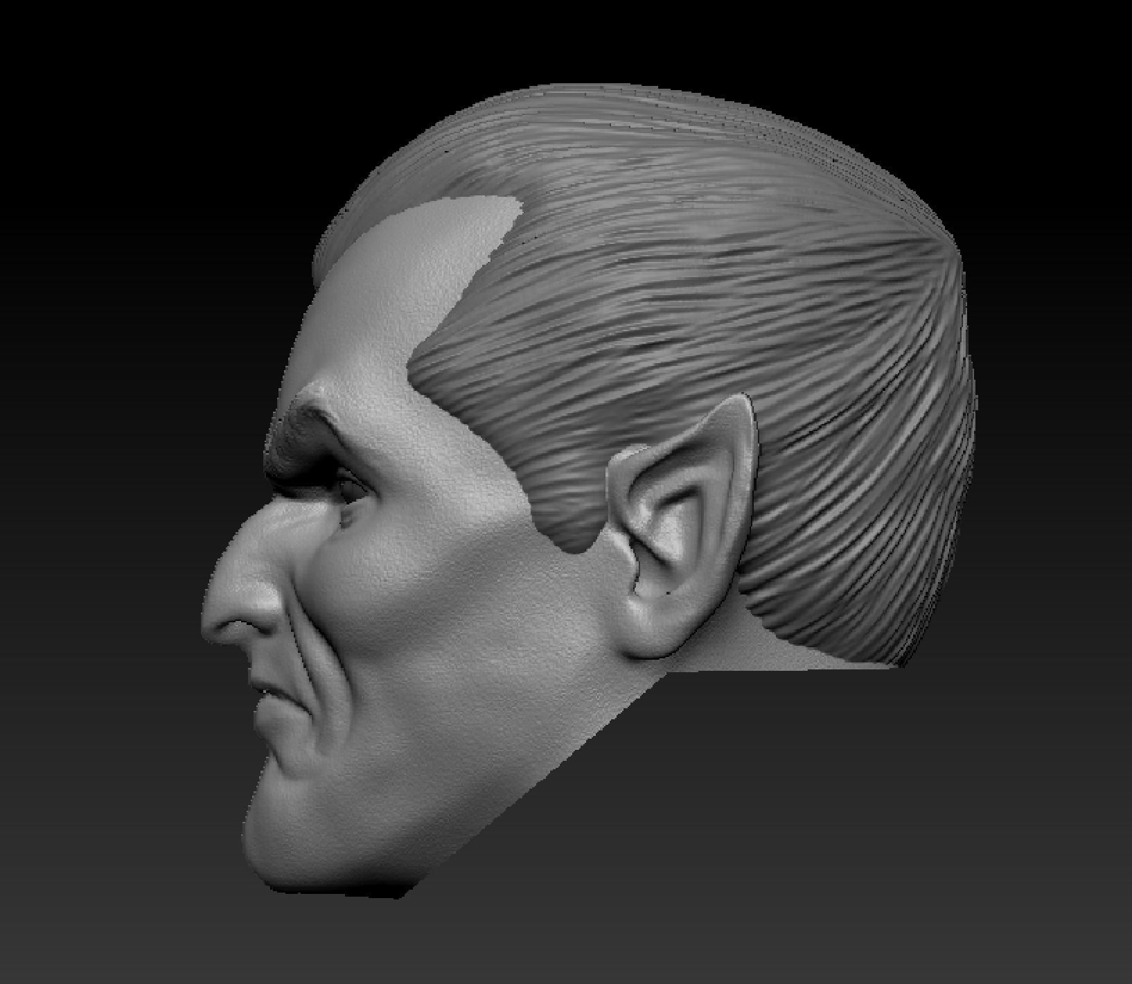 BA Head Serious 3D model 3D printable | CGTrader