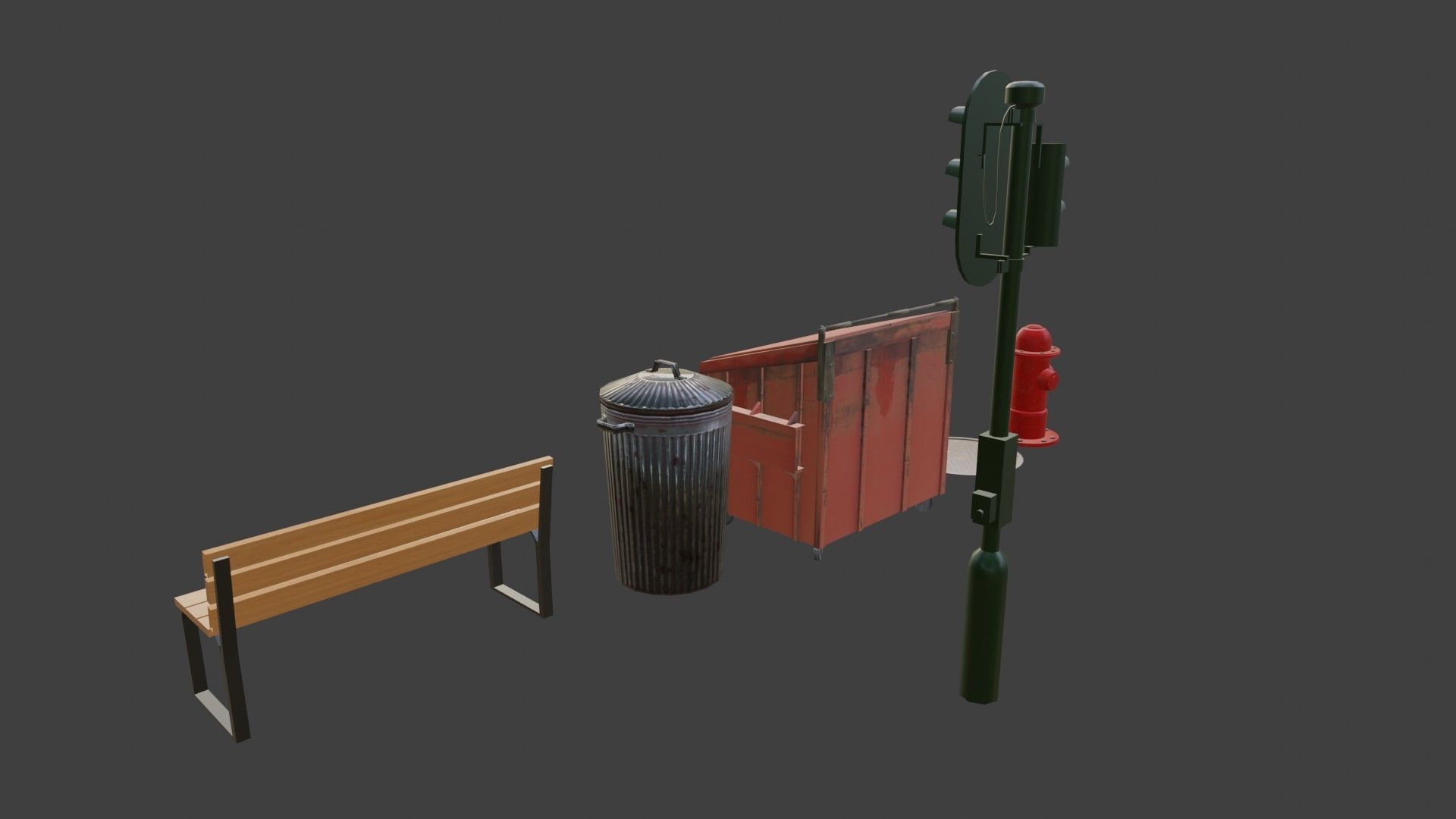 3D model Street Object Set VR / AR / low-poly | CGTrader