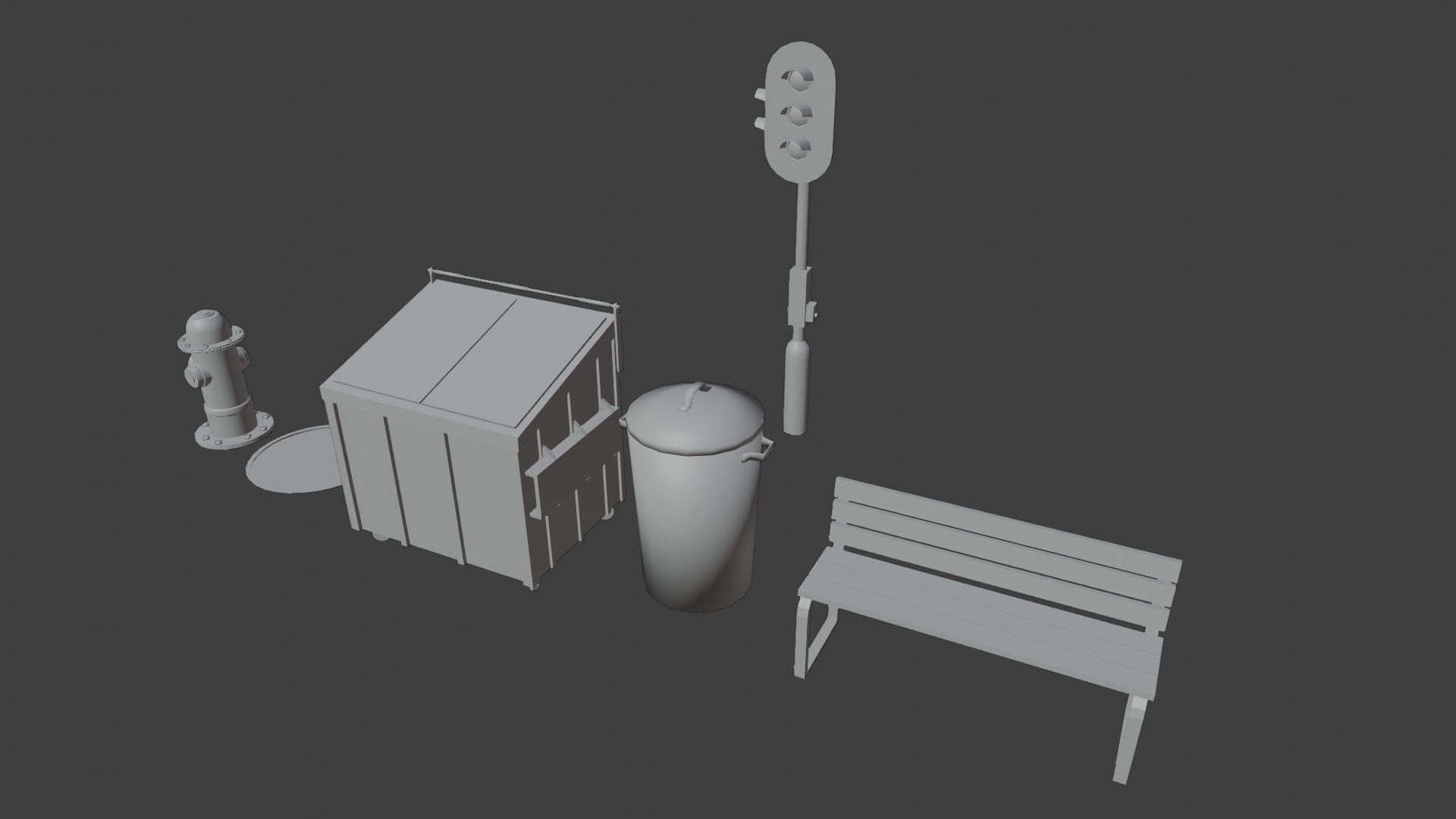 3D model Street Object Set VR / AR / low-poly | CGTrader