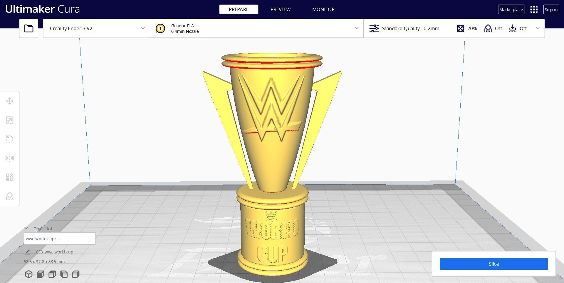 WWE World Cup 3D model 3D printable | CGTrader