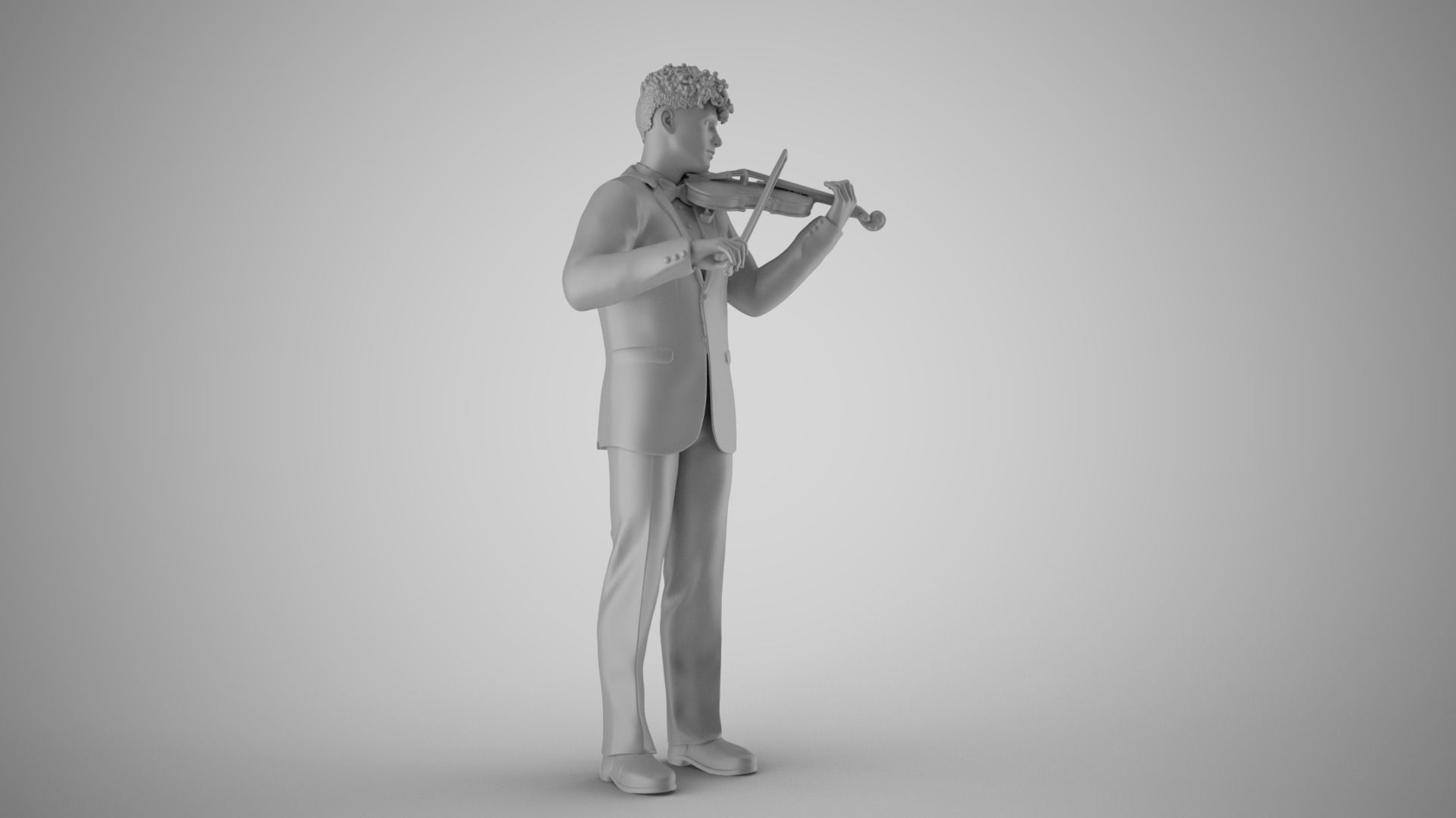 Violinist Man 3D model 3D printable | CGTrader