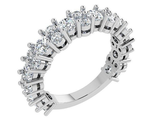 Chain style bright round diamond ring 3428 3D print model 3D model 3D ...