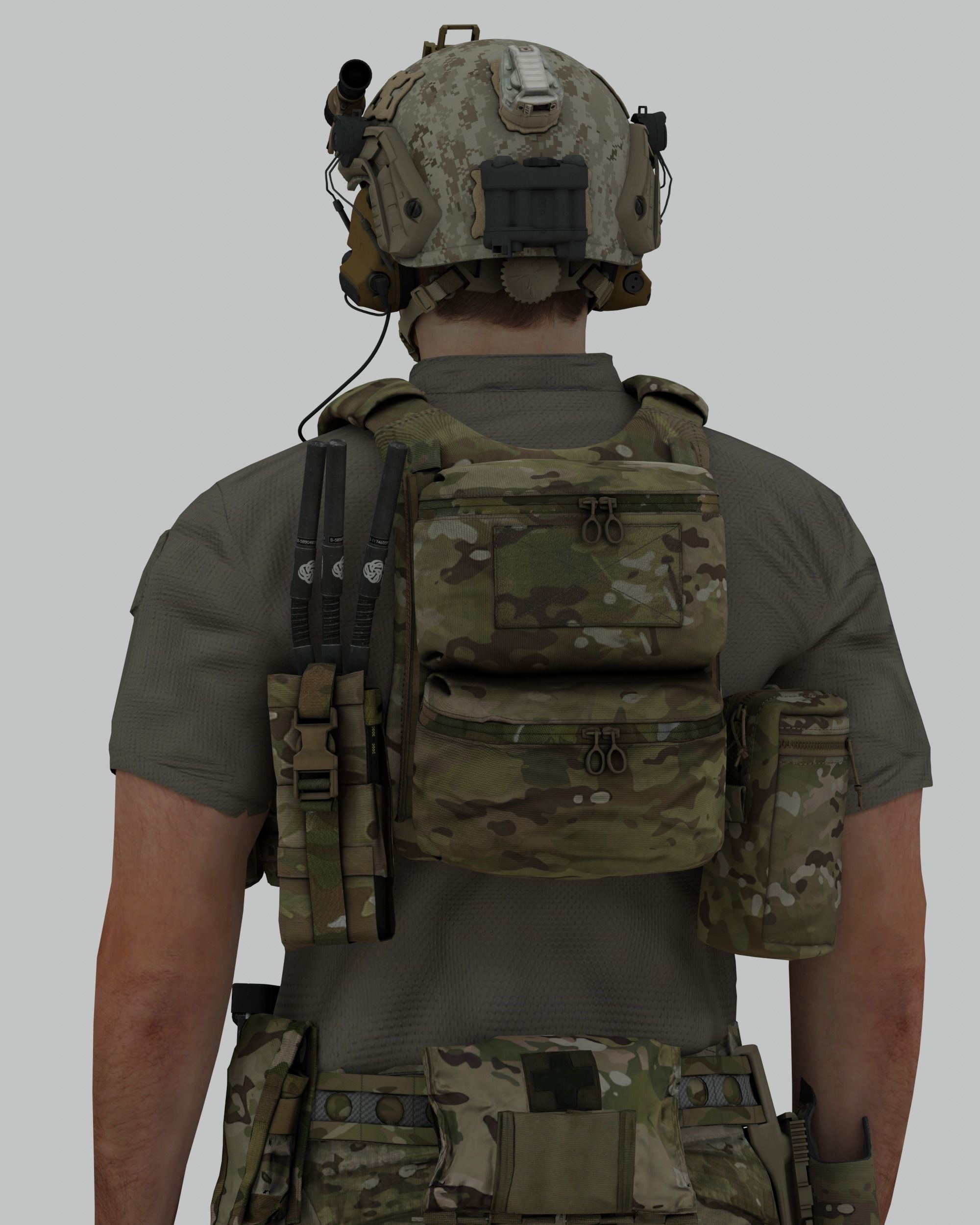 3D model Ferro Back Panel Double and Back Panel Water VR / AR / low ...