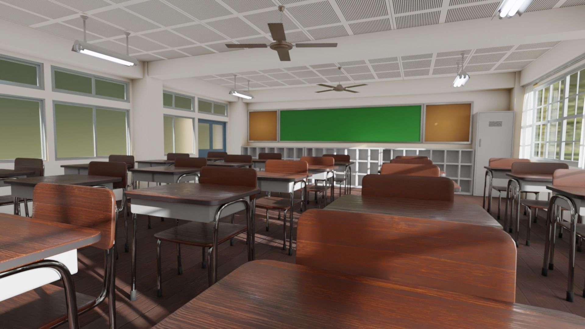 Japanese School Classroom 3D model | CGTrader