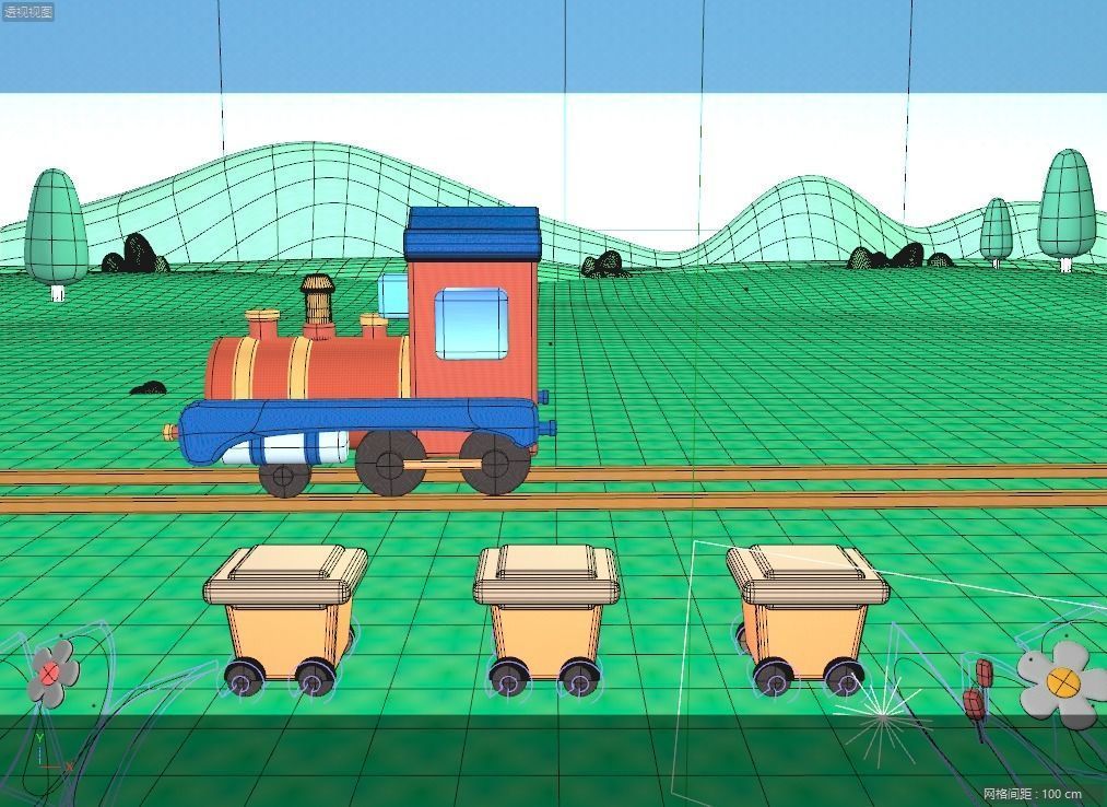 cartoon train track 3D model | CGTrader