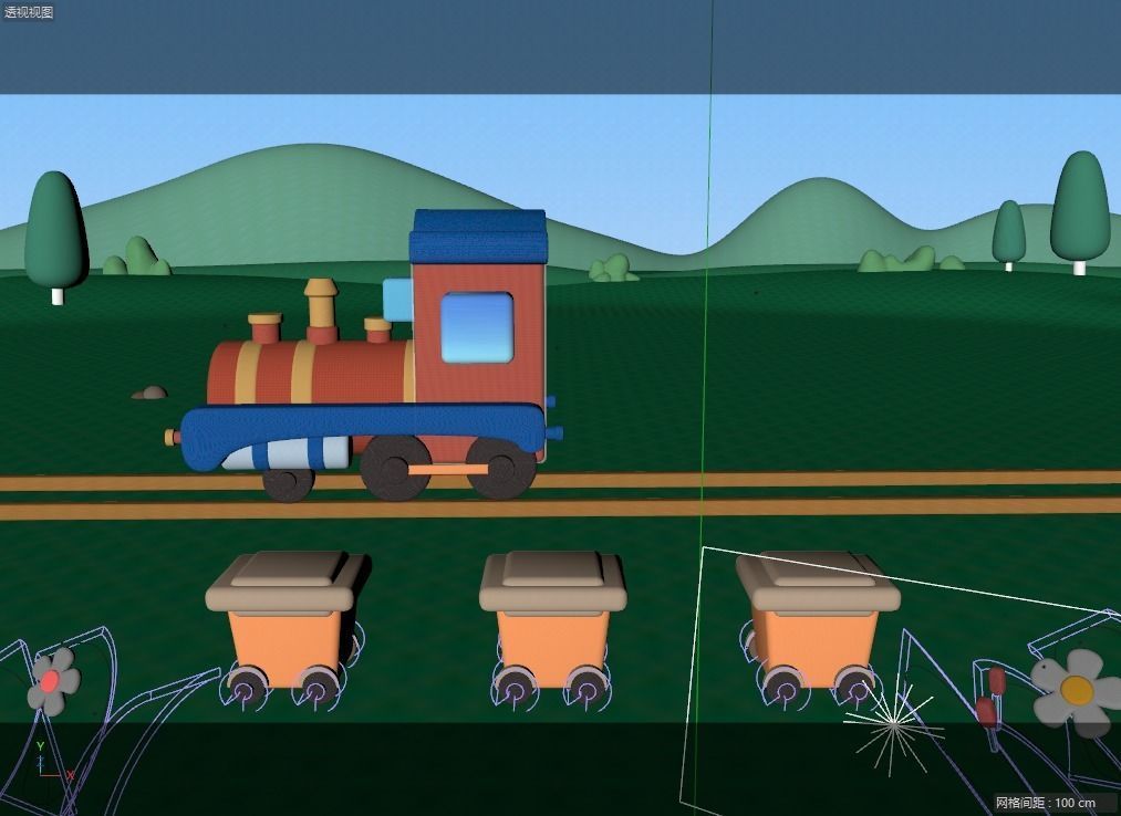 cartoon train track 3D model | CGTrader