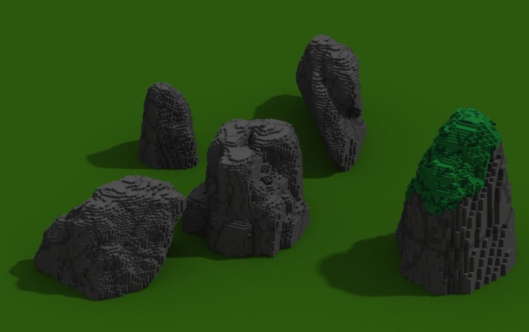5 Voxel Rock Set 3D model | CGTrader