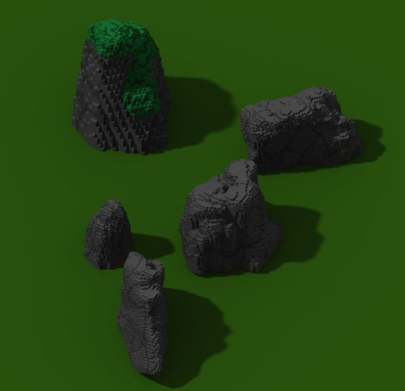 5 Voxel Rock Set 3D model | CGTrader
