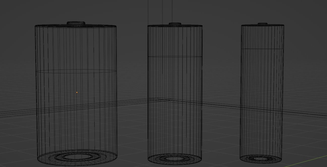 3D model Low Poly Battery SET group of batteries VR / AR / low-poly ...