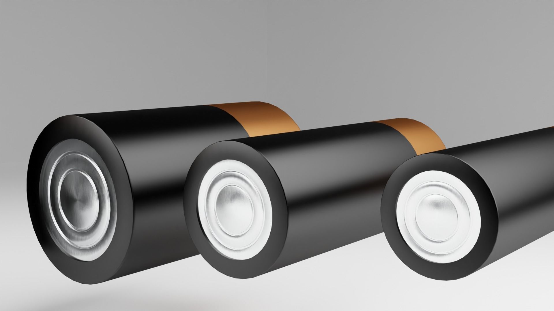 3D model Low Poly Battery SET group of batteries VR / AR / low-poly ...