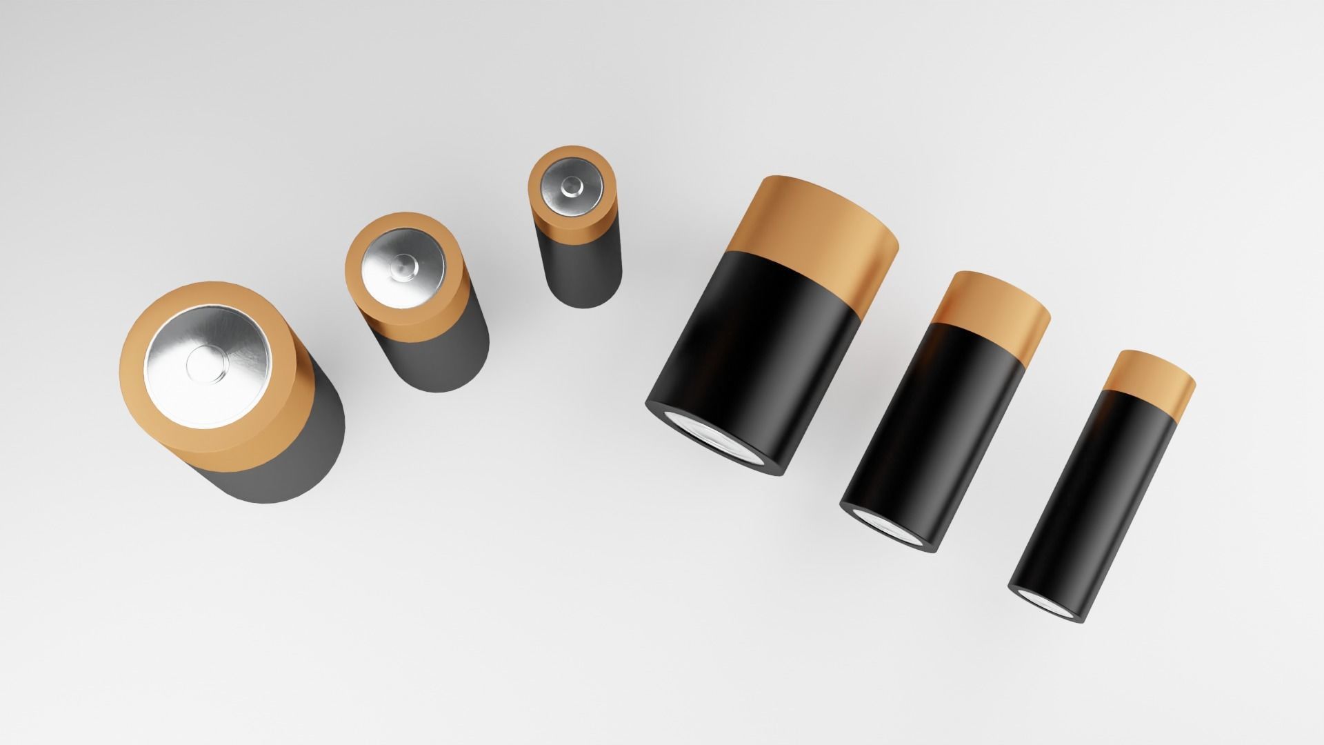 3D model Low Poly Battery SET group of batteries VR / AR / low-poly ...