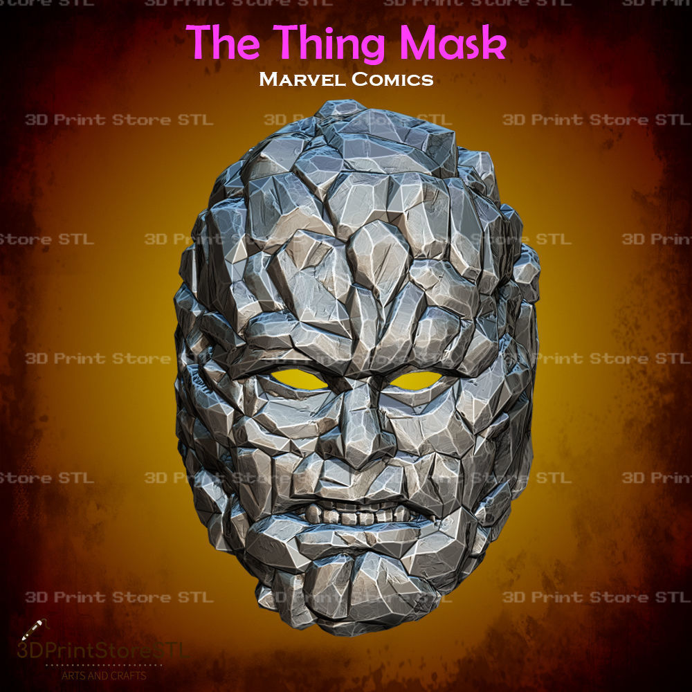 The Thing Mask Cosplay Marvel Comics - STL File 3D model 3D printable ...