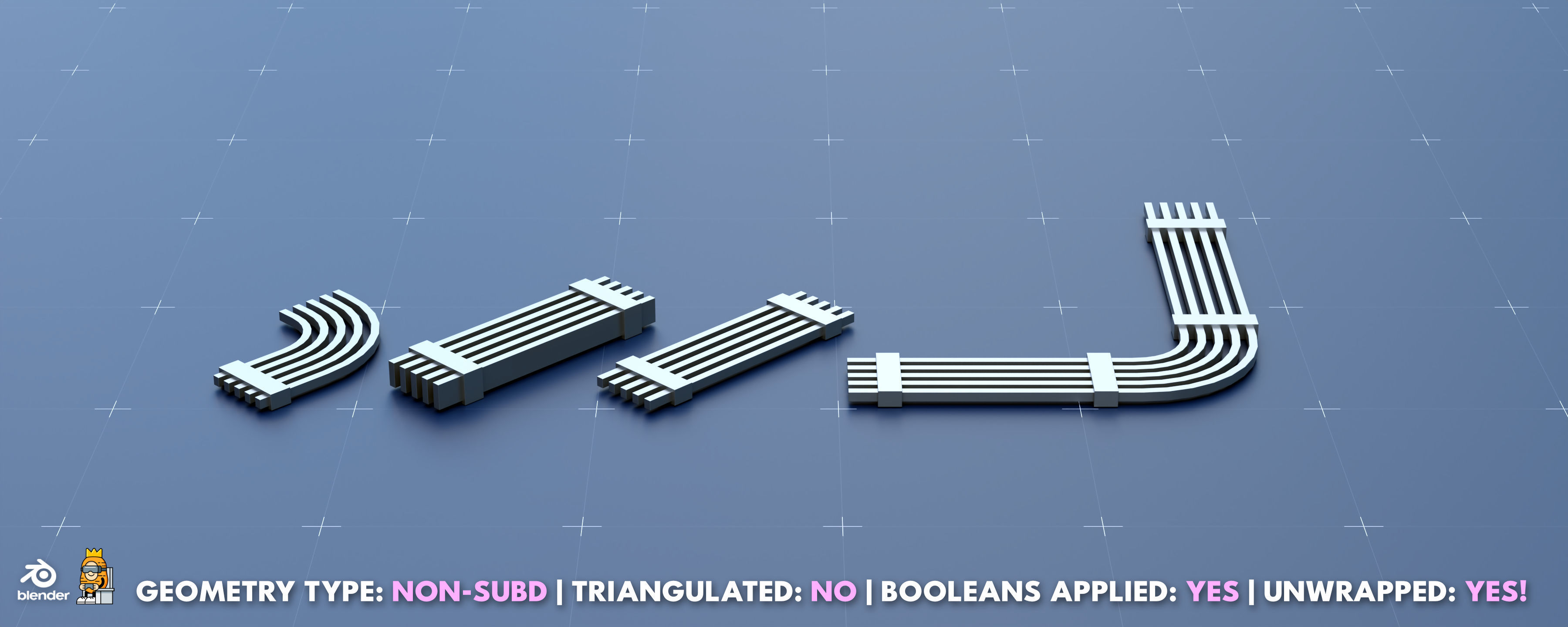 Simple Greeble Cable Kitbash free 3D model | CGTrader