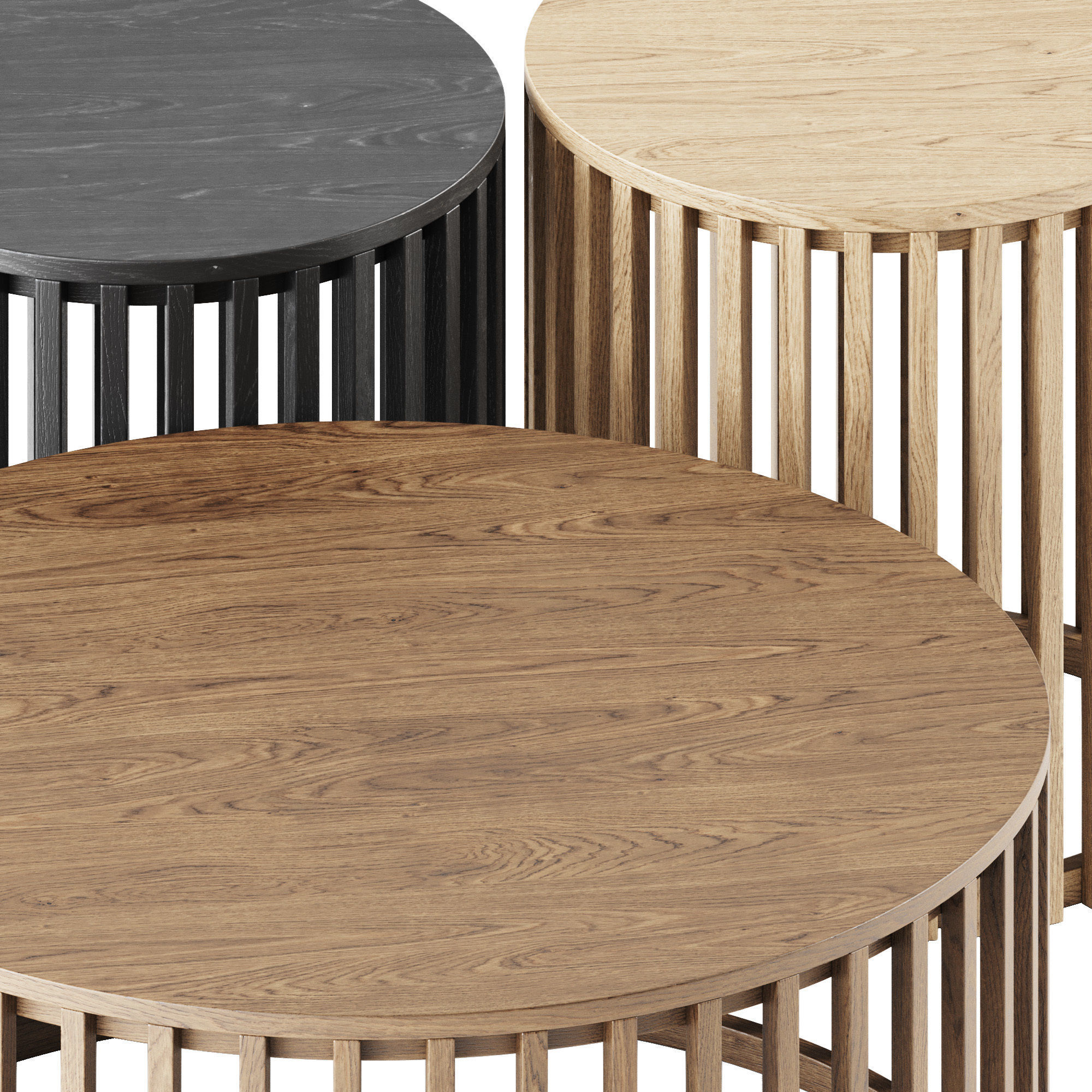 Mark Tuckey Slat Round Coffee Table 3D model | CGTrader