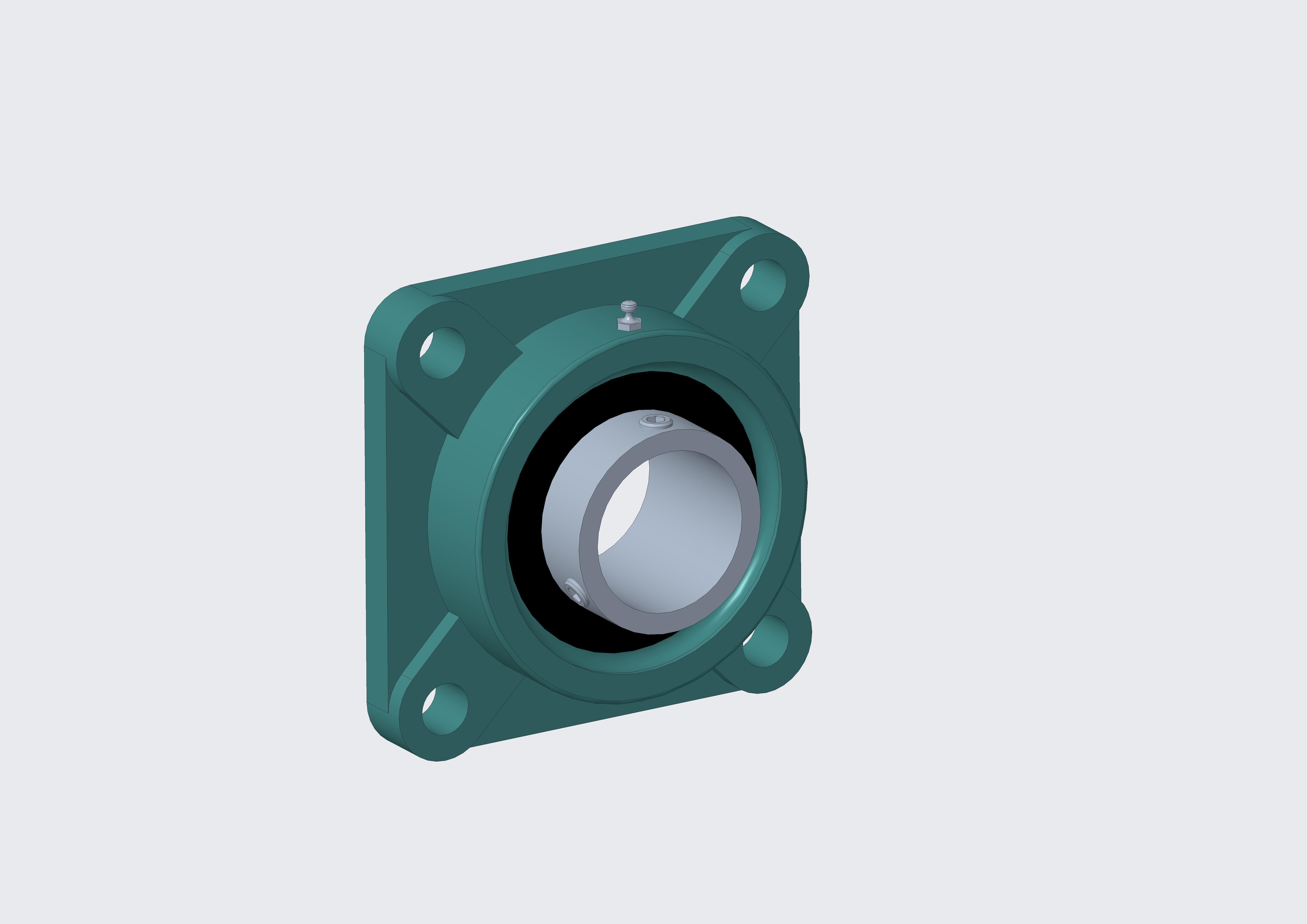 Ball Bearing Cast Iron Square Flanged free 3D model | CGTrader