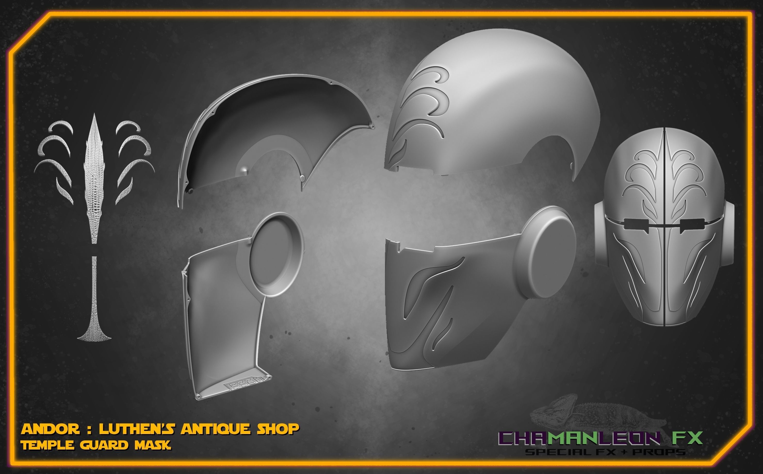 Jedi Temple Guard Mask Andor Star Wars Cosplay 3D model 3D printable ...