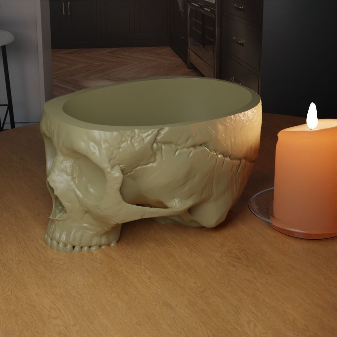 skull bowl planter pot 3D model 3D printable | CGTrader