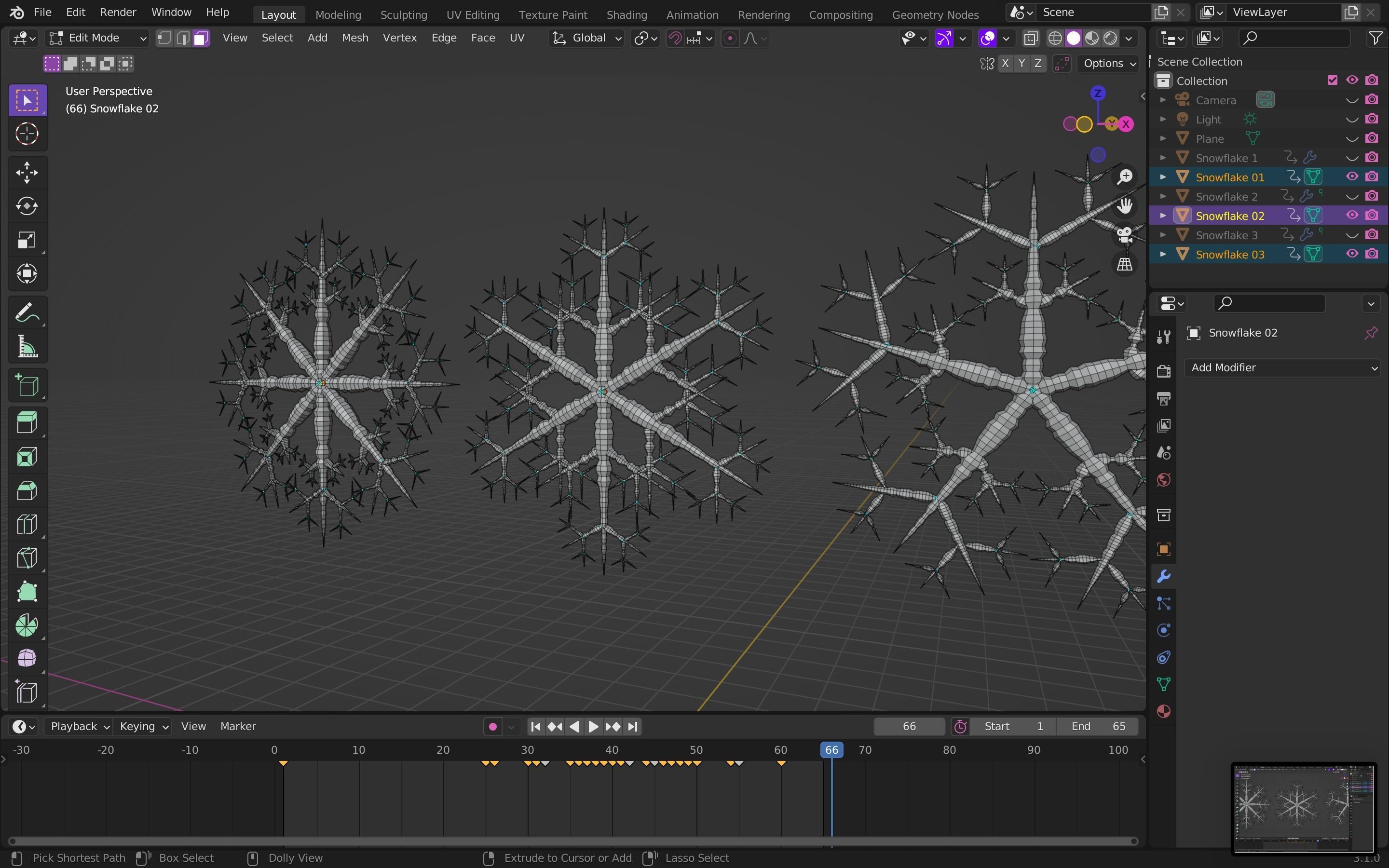 Snowflake animated model 3D model animated | CGTrader