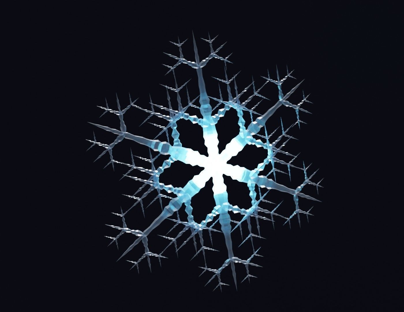 Snowflake animated model 3D model animated | CGTrader