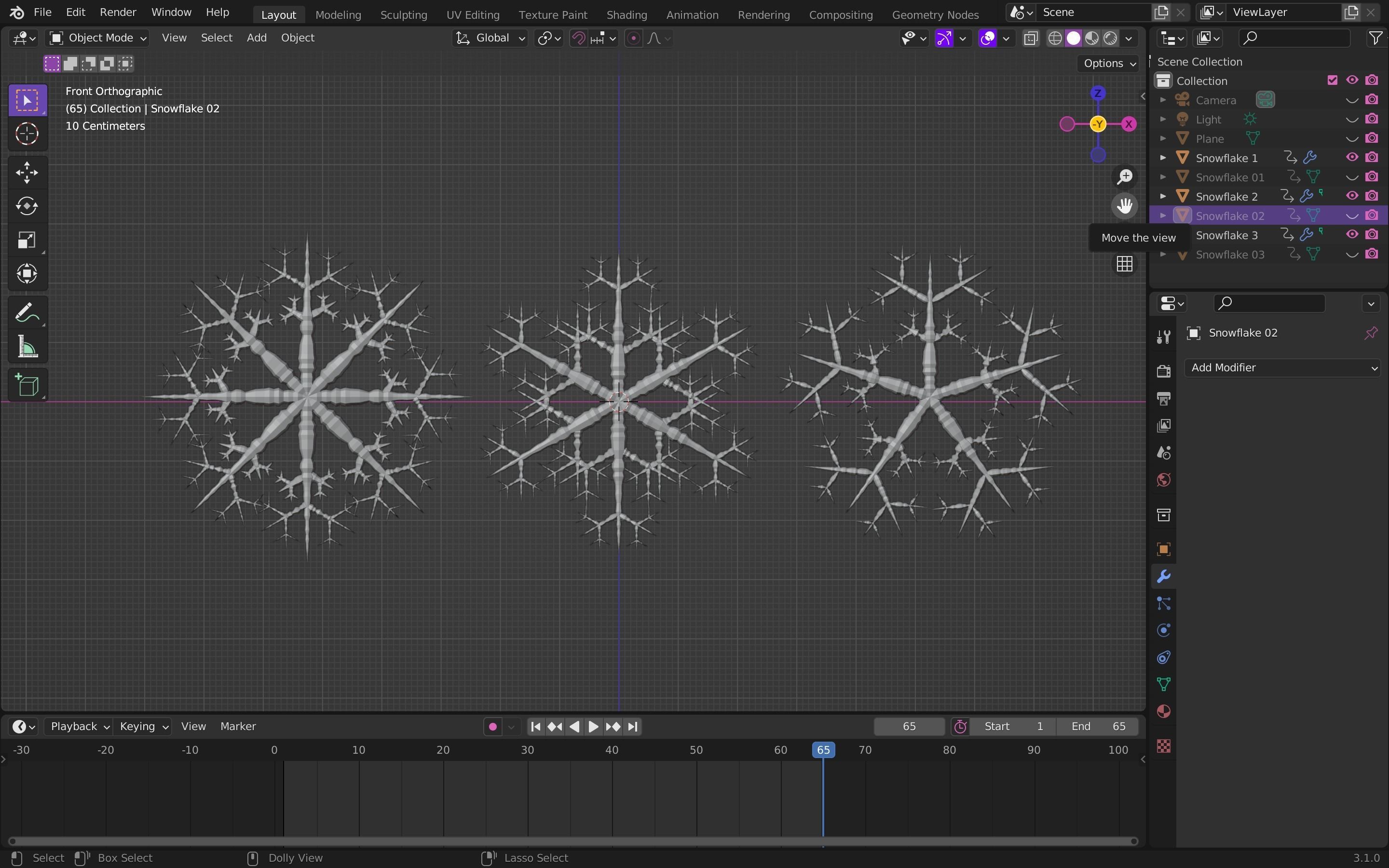 Snowflake animated model 3D model animated | CGTrader