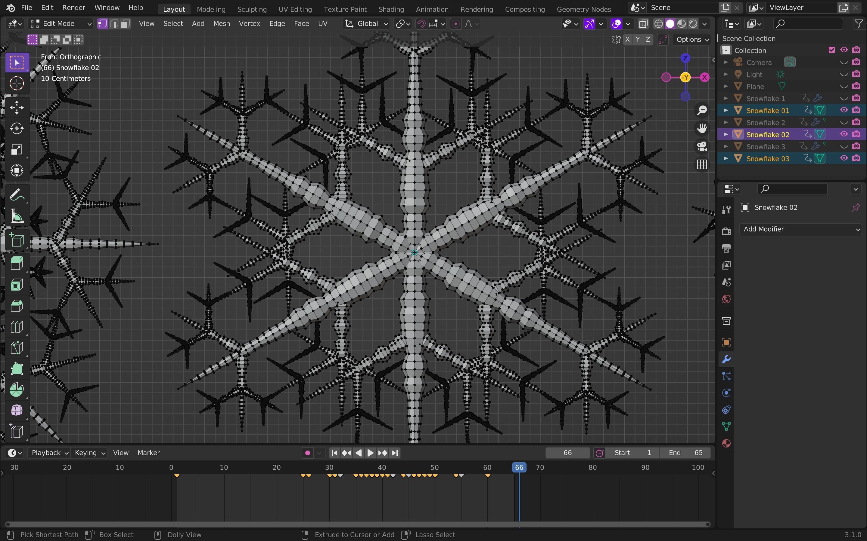 Snowflake animated model 3D model animated | CGTrader