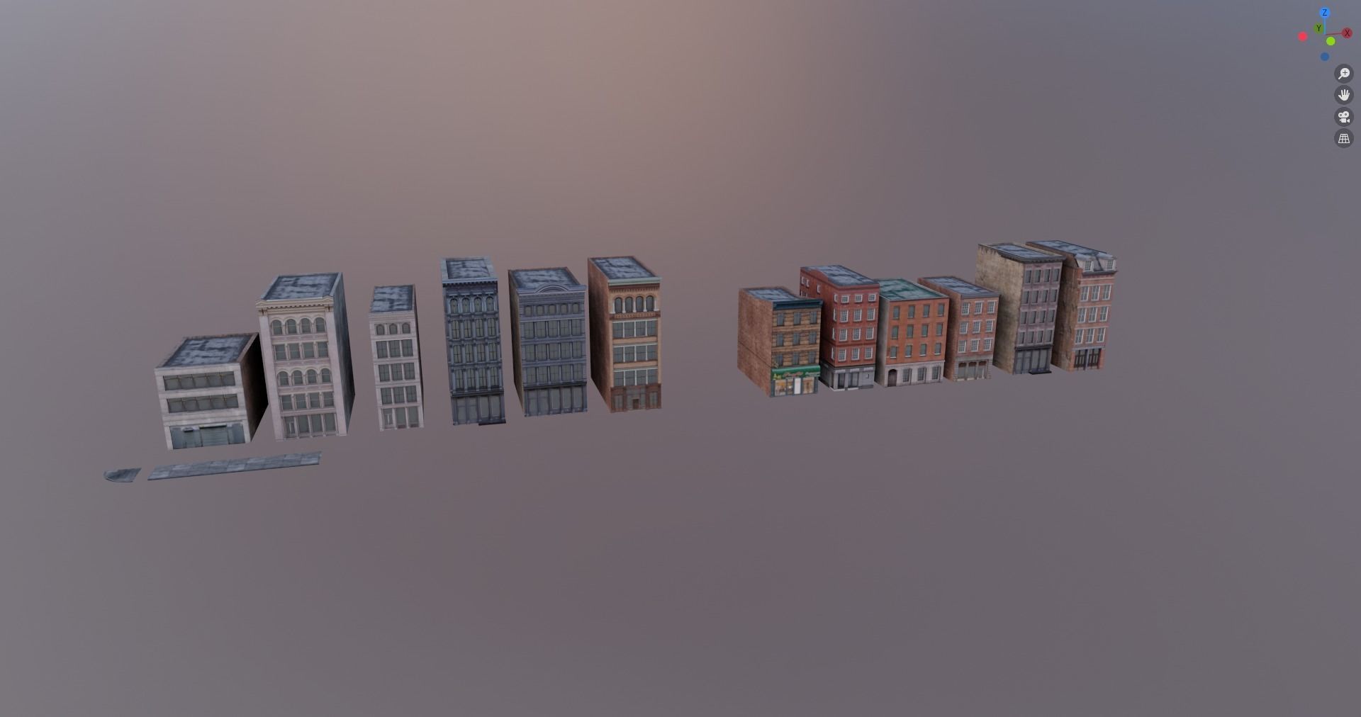 3D model New York City SoHo Architecture Building Pack VR / AR / low ...
