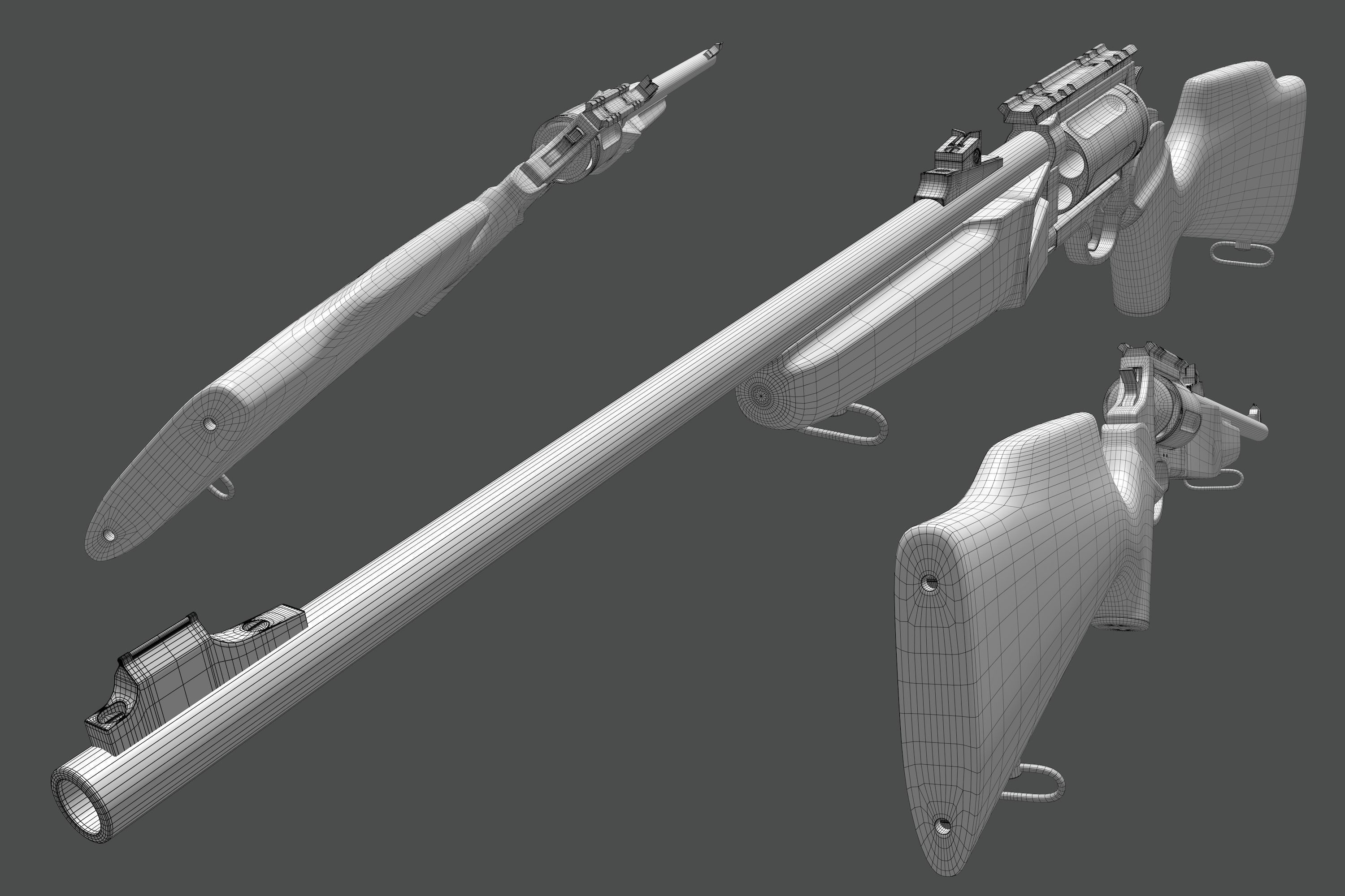 Carbine revolver 3D model | CGTrader